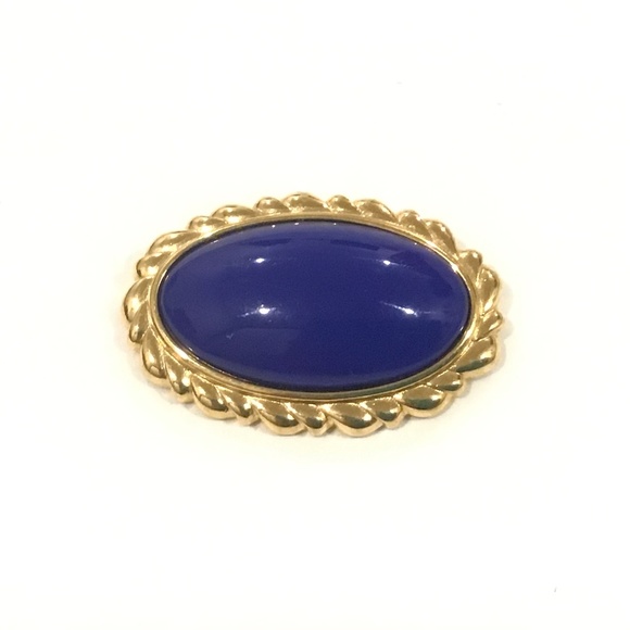 Monet | Jewelry | Vintage Monet Gold Tone Blue Stone Oval Pinbrooch 34 ...